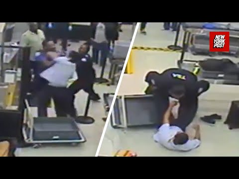 Wild scene at Miami Airport: Canadian passenger attacks TSA agents