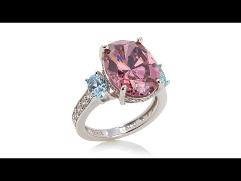 JDAbs Ovl Pnk Sim Aq Ring