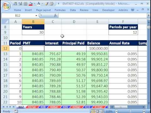 Excel Magic Trick 407: Amortization Table W Variable Rate