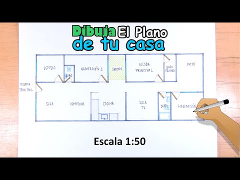 Cómo dibujar el plano BOCETO de tu casa 6m x 15m Escala 1:50