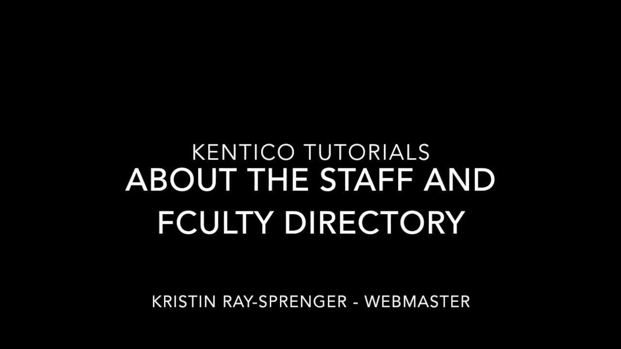 How the Staff and Faculty Directory works