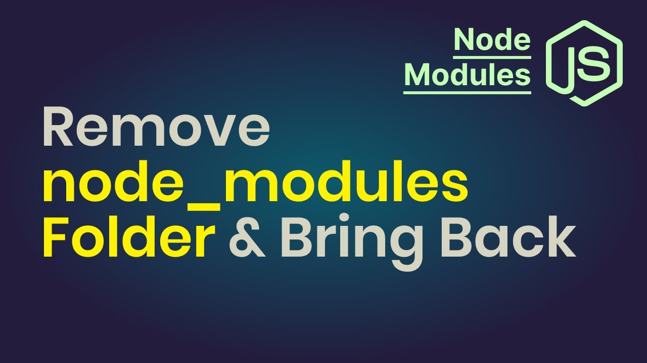 Remove Node Modules & Reinstall Again (NPM Commands)