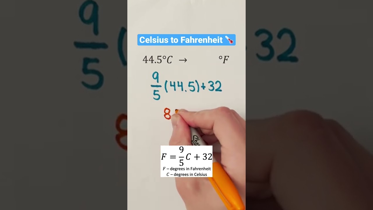 Celsius to Fahrenheit 🌡 #Shorts #math #temperature #celsius #fahrenheit #tutorial #howto #education