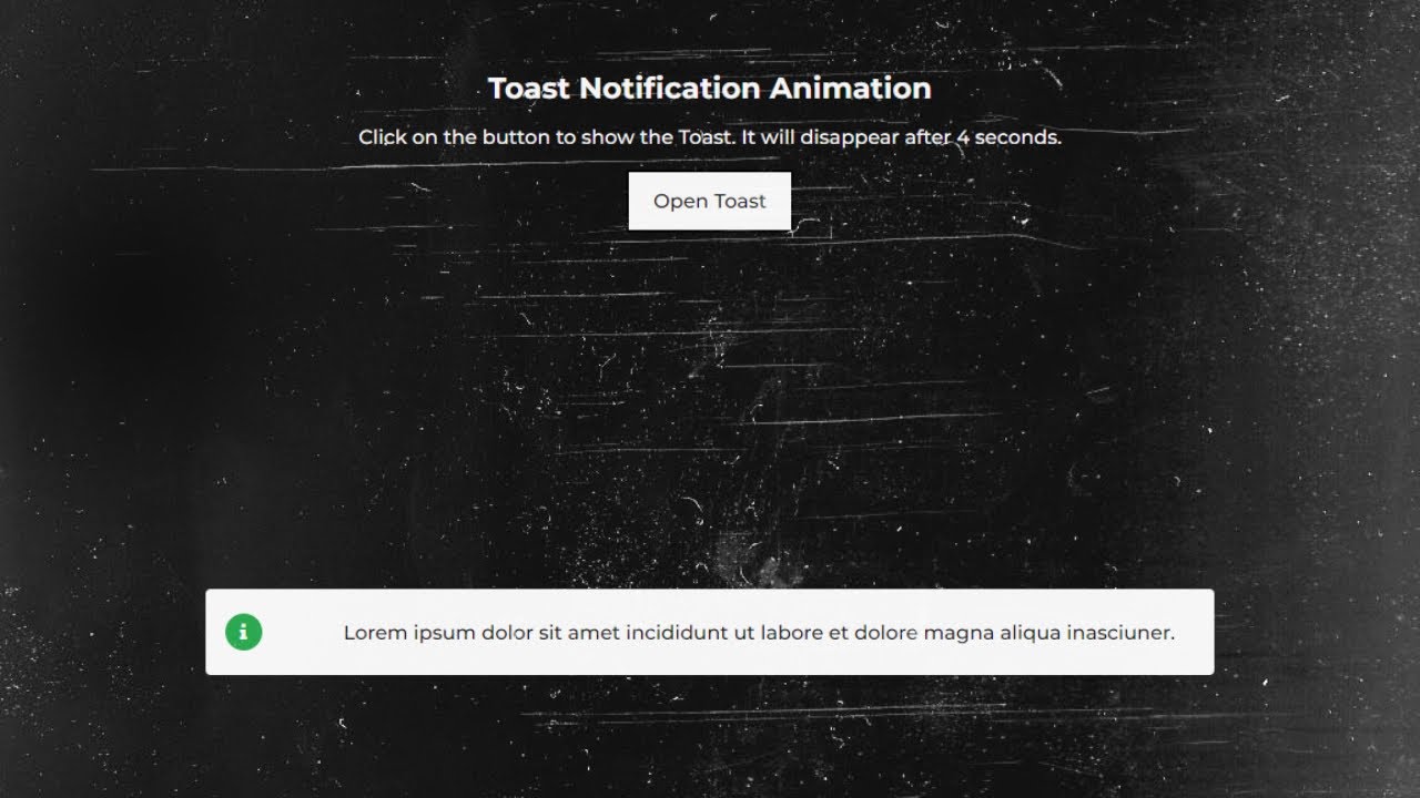 How To Create Toast Notification Using Html Css & JavaScript