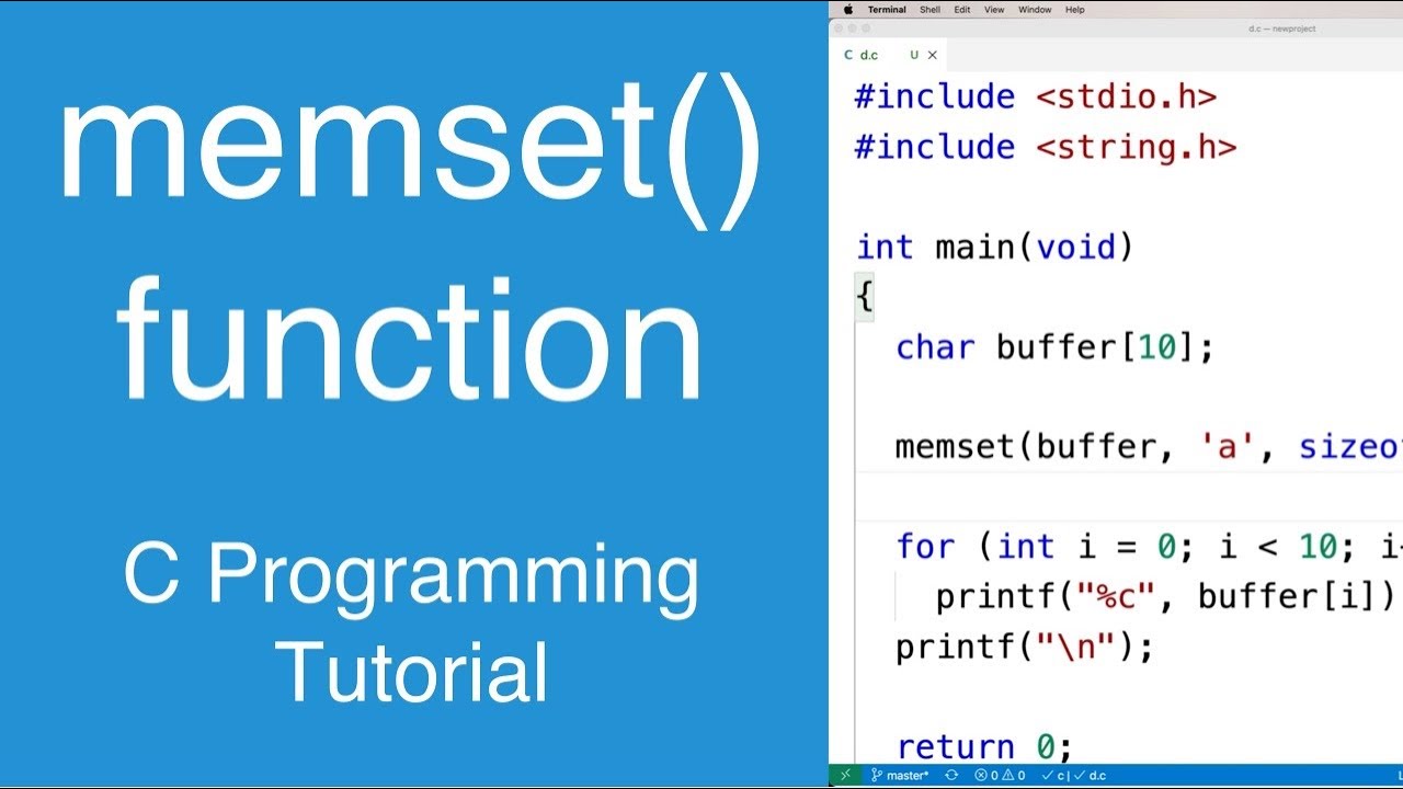 memset() function | C Programming Tutorial