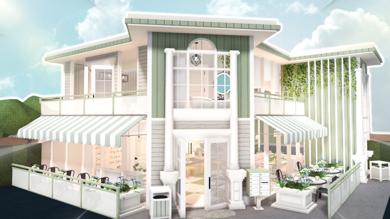 BUILDING A CAFE IN MY BLOXBURG TOWN
