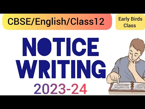 Notice Writing for class 12/CBSE/ English/2023- 24/Latest Format of ...