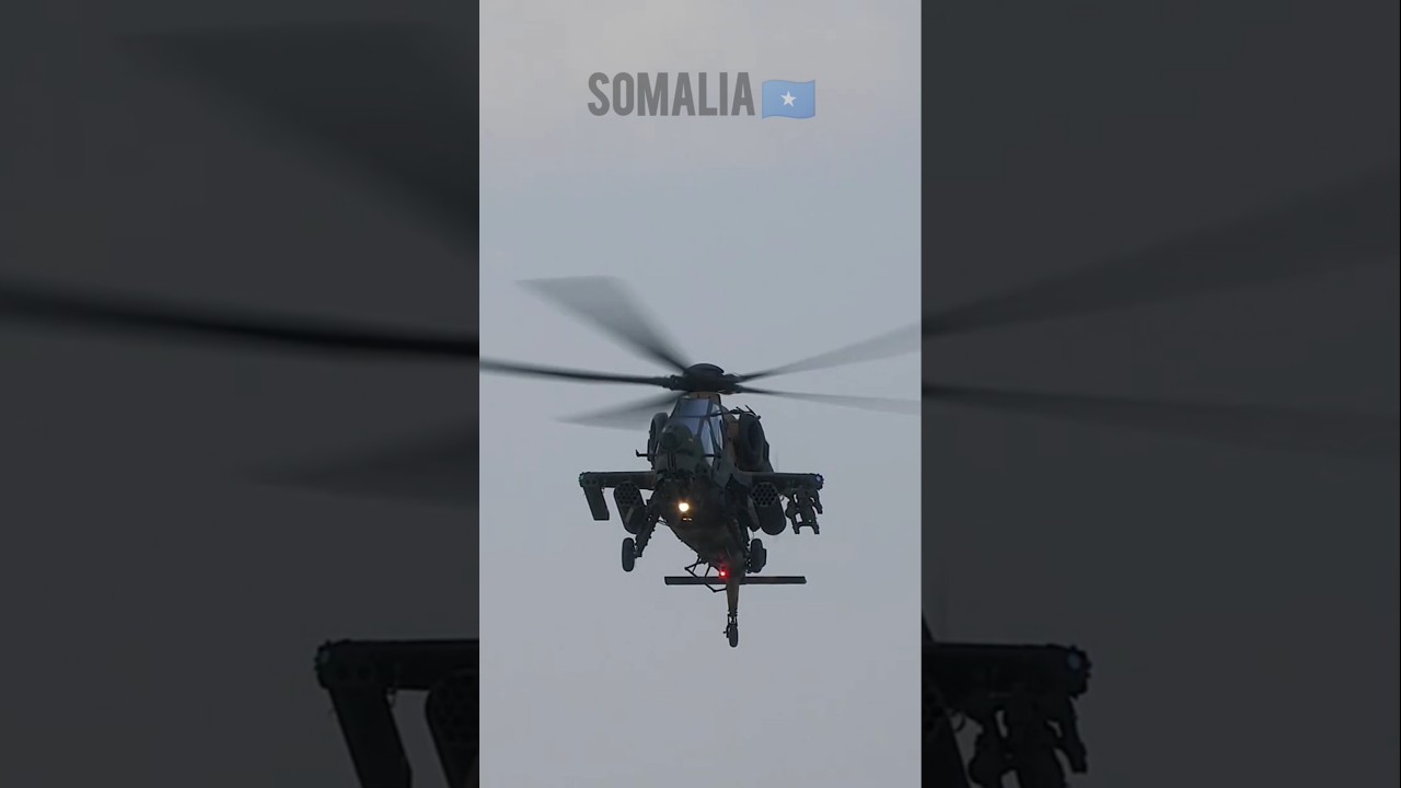 Somalia’s🇸🇴 New Power from Turkiye 🇹🇷: The T-129 ATAK Attack Helicopter