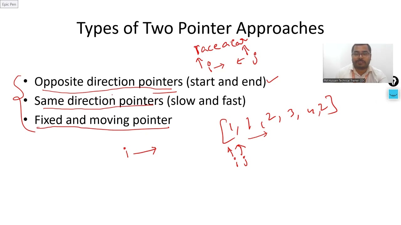 Company specific Training(Technical) Session 6 Two pointer Technique
