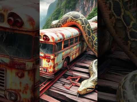 Travel Exploring | Python vs Bus | Amazon Jungle #shorts #wow #nature