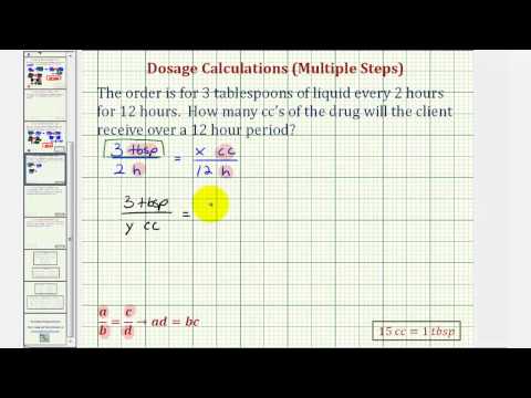 Ex 3: Medication Dosage Calculation Using a Proportion – Two Steps ...