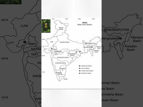 MAJOR RIVER BASIN IN MAP OF INDIA