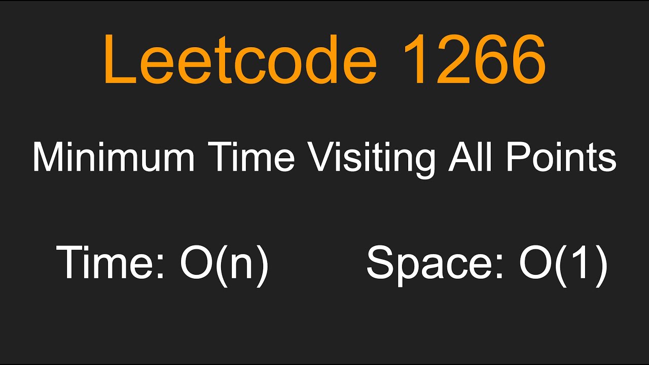 Minimum Time Visiting All Points - Leetcode 1266 - Python