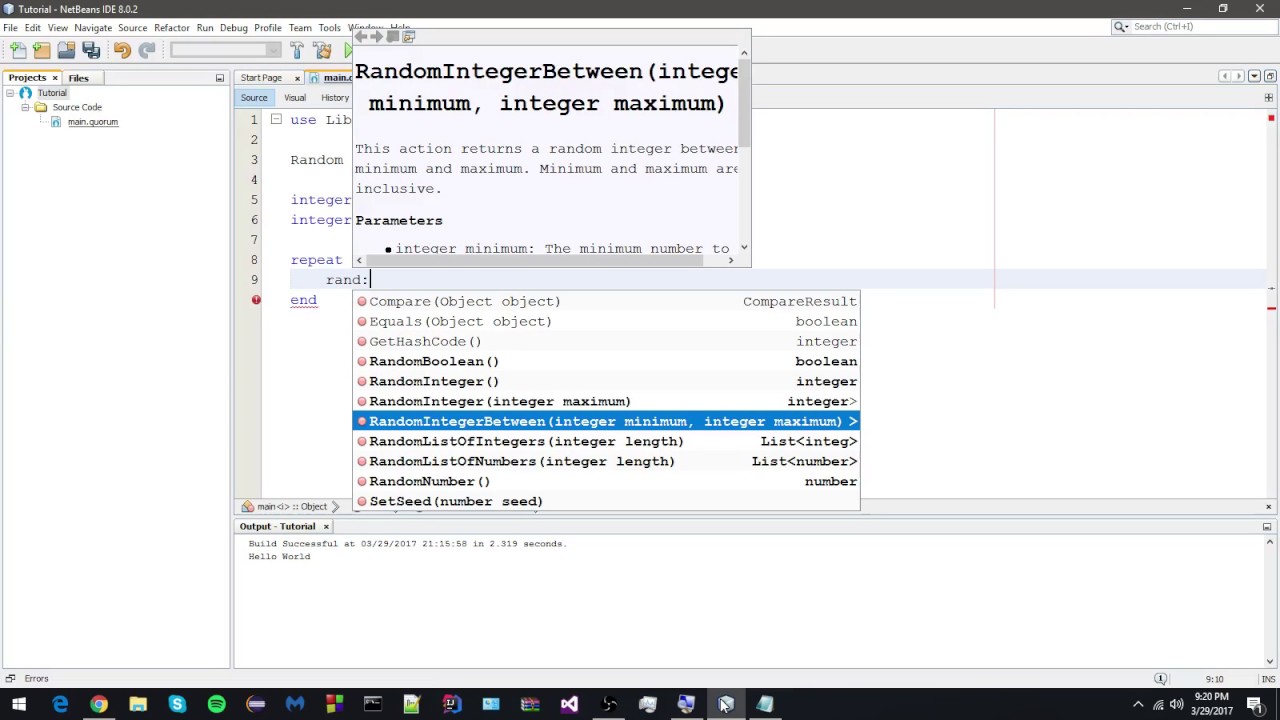 Quorum Programming - #11 - Random Class
