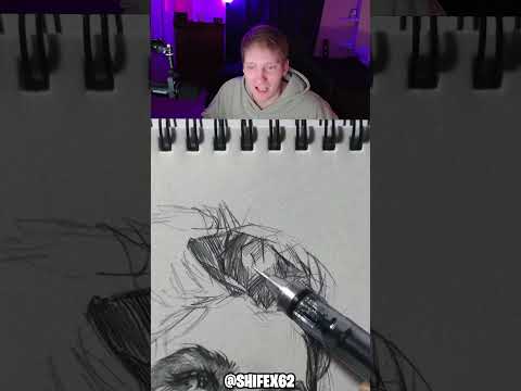 ARTIST DRAWS FACE WITH ONLY STRAIGHT LINES #shorts