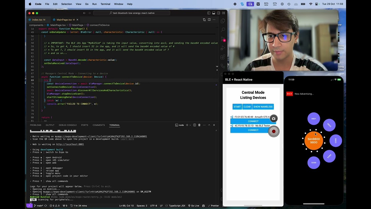 BLE + React Native - Expo Project - Testing