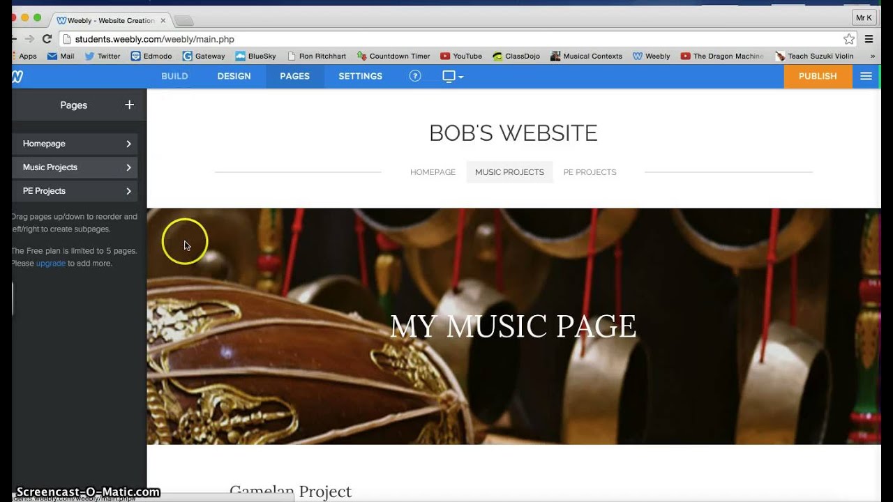 Weebly for Education Tutorial - Setting up your page