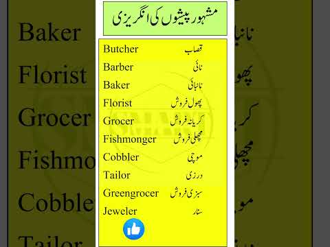 Profession Vocabulary in English with Urdu Translation | Common Jobs Names | Smart Study Zone (1/3)