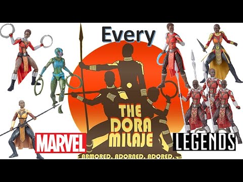 Every Marvel Legends DORA MILAJE - Black Panther - Security Nakia Okoye BAF Comparison List Legacy
