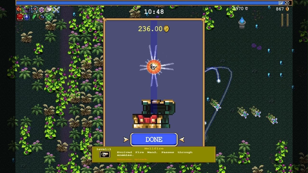 Evolving the Fire Wand into the Hellfire - Vampire Survivors (PS5)