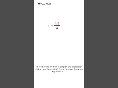 Solve Linear Equation 4x+3=47 Papa Math )