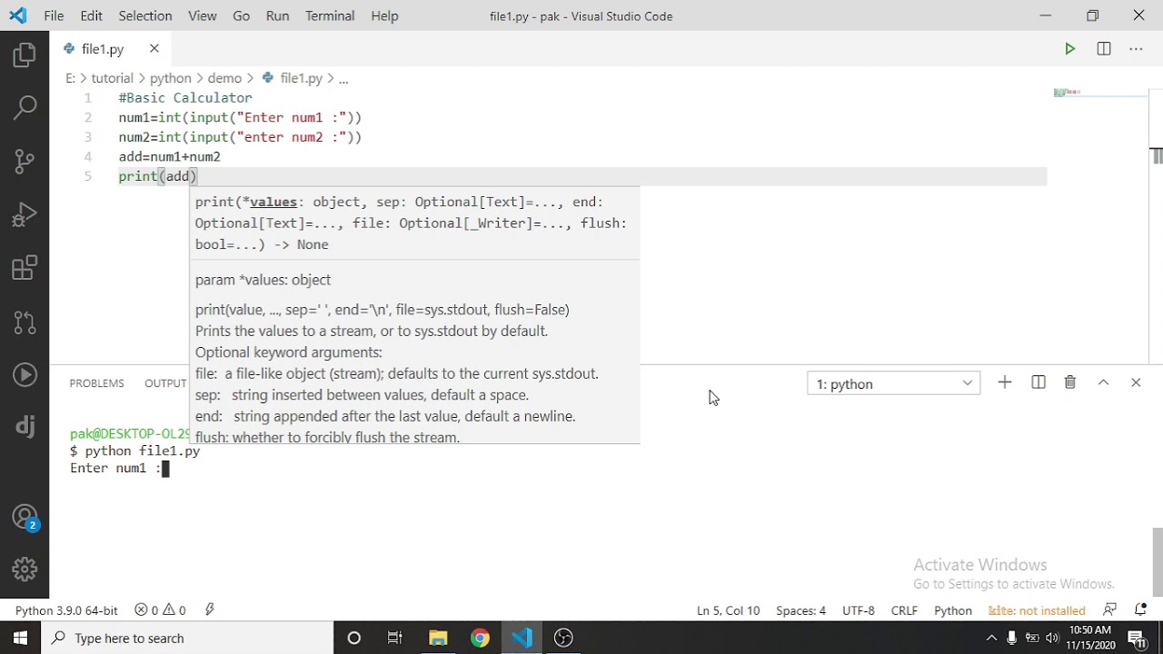 chapter 1 exercise 1 solution - python tutorial 7