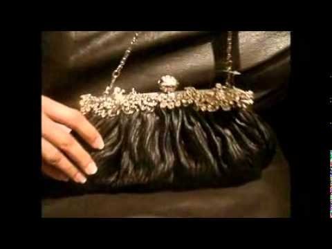 Black Diamonte Clutch Bag Purse / Evening Clutch Bag