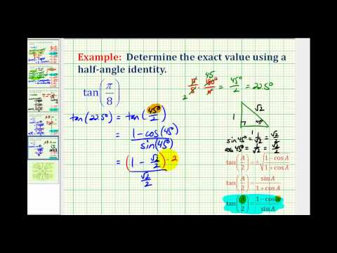 Example: Determine a Tangent Function Value Using a Half Angle Identity | Math Help from ...