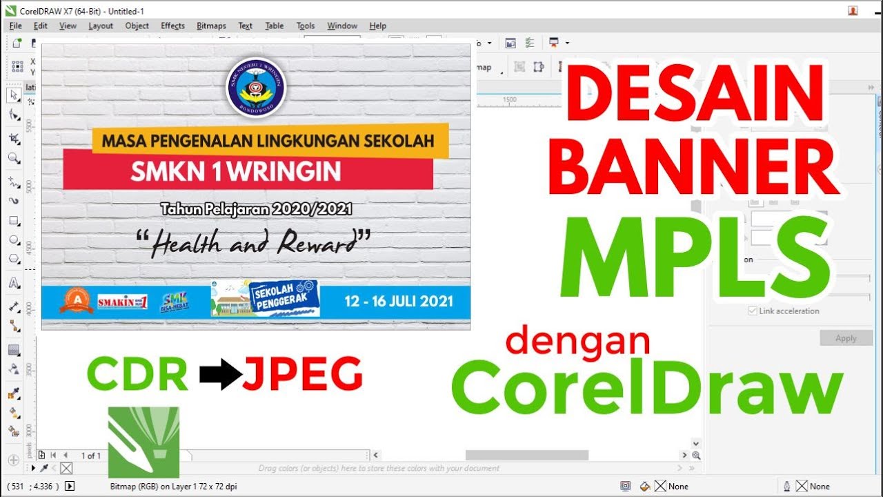 Belajar Desain Banner MPLS Masa Pengenalan Lingkungan Sekolah dengan CorelDraw