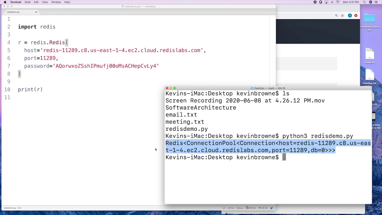 Using a Redis database with Redis Labs and Python