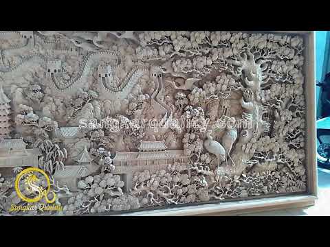 PANEL KAYU JATI UKIR 3D "TEMBOK RAKSASA CHINA" UKIR MANUAL 3D ASLI JEPARA #chinesewall #ukiran