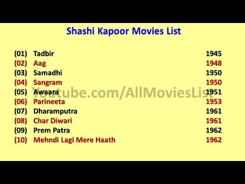 Shashi Kapoor Movies List