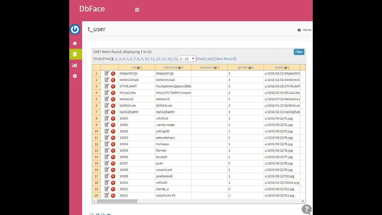 Data Module in DbFace