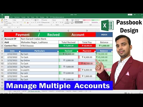 Payment and Received Passbook Design in Microsoft Excel Fully Automatically