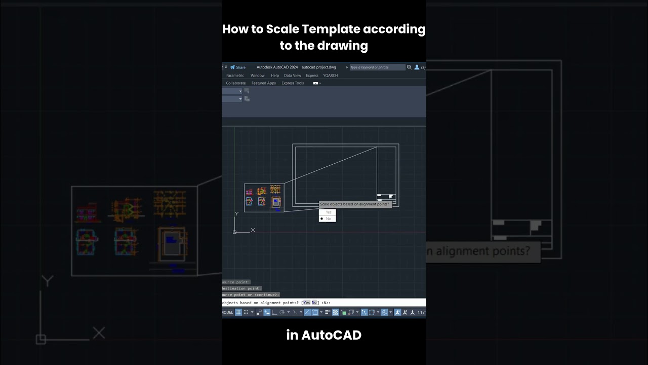 How to Scale Template to Match Your Drawing in AutoCAD #autocad #shorts