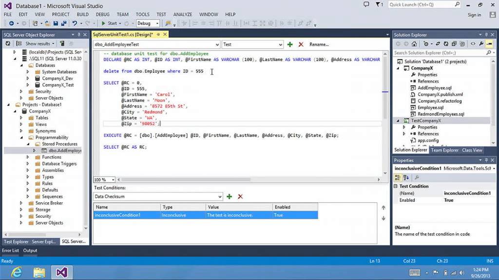 Visual Studio 2013 Launch Introducing Unit Testing for SQL Server Database Projects