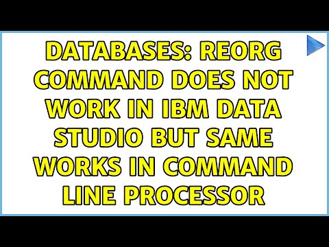 Databases: REORG command does not work in IBM Data studio but same works in Command Line Processor