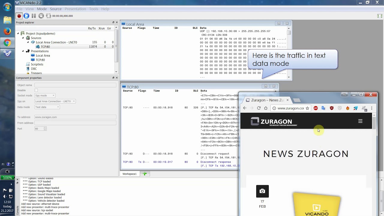 Vicando tutorial  - Use TCP UDP Socket in ViCANdo