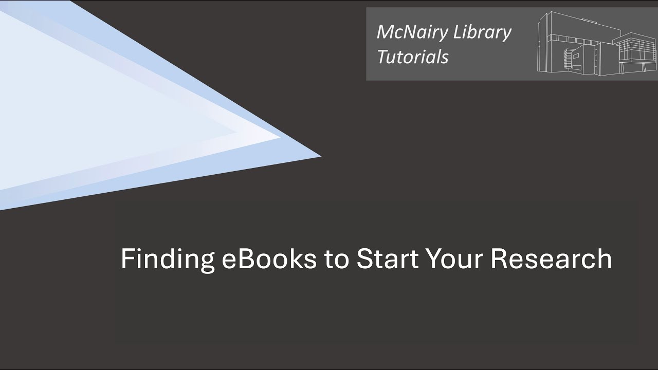 Finding eBooks to Start Your Research