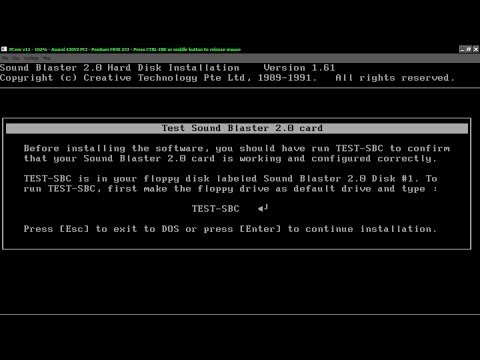 PCem Tutorial - Download & Install Creative Labs Sound Blaster 2.0 Drivers