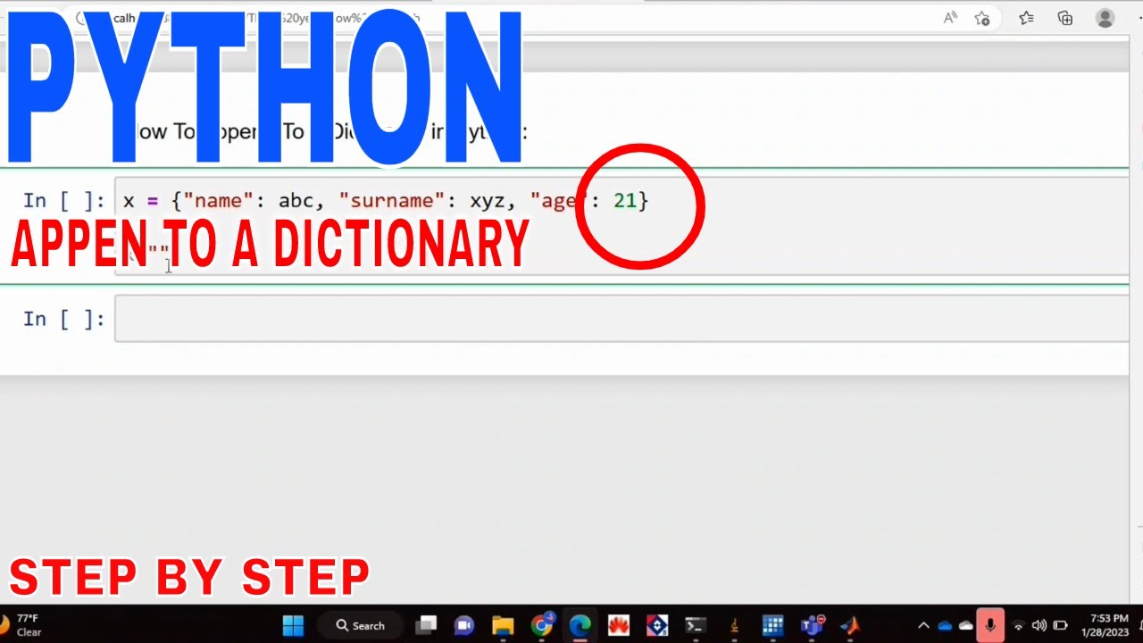 ✅ How To Append To A Dictionary In Python 🔴