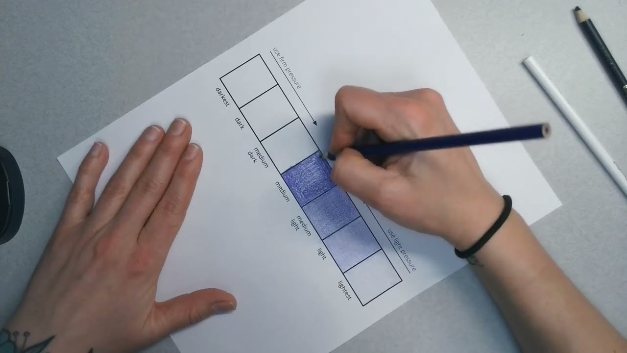 Colored Pencil Value Scale