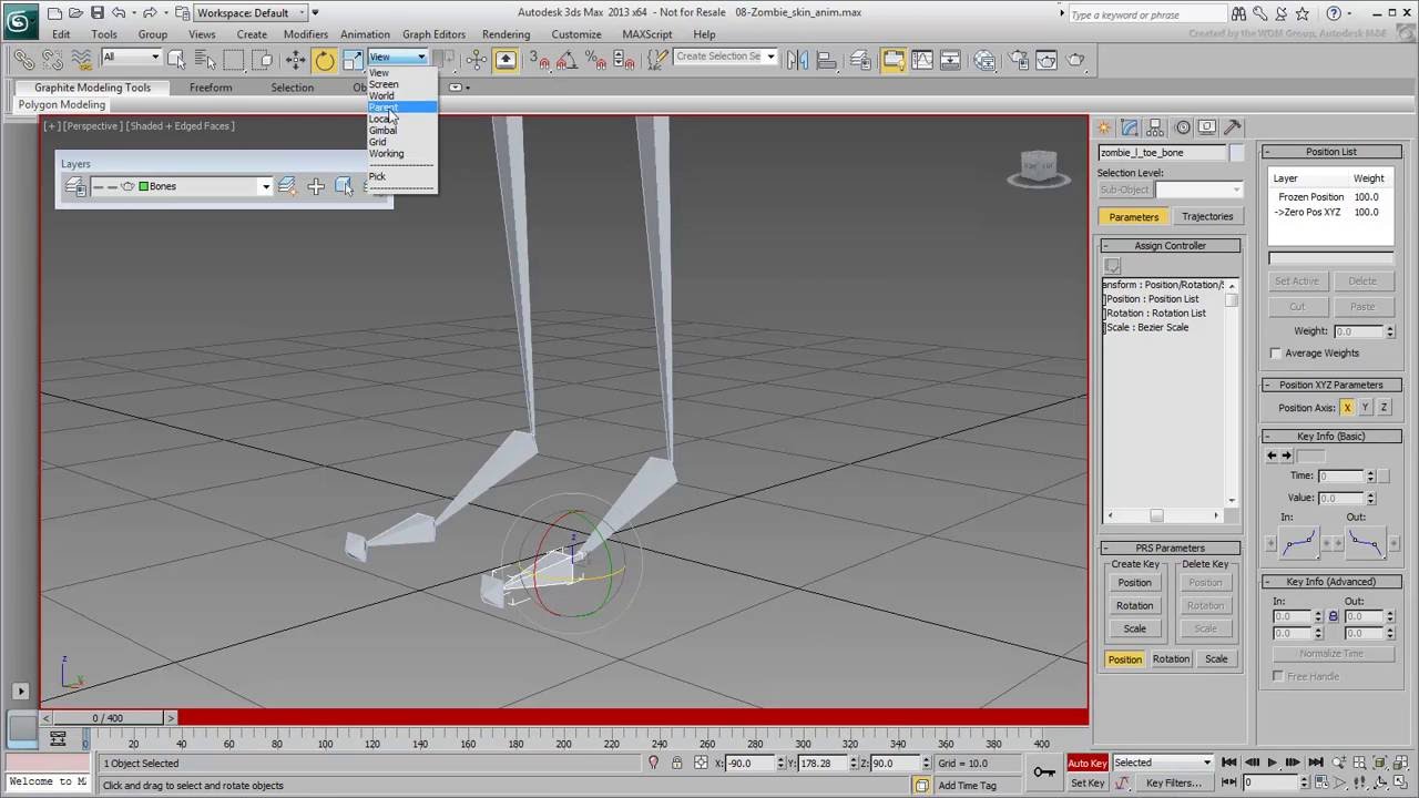 Character Rigging in 3ds Max - Testing the Skeleton