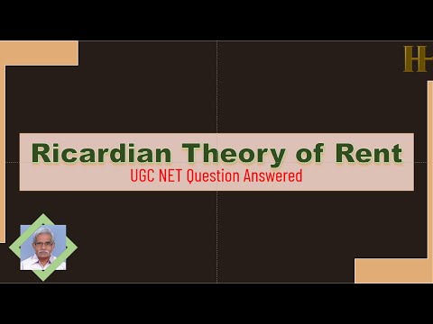 Ricardian Theory of Rent UGC NET Question answered ENG