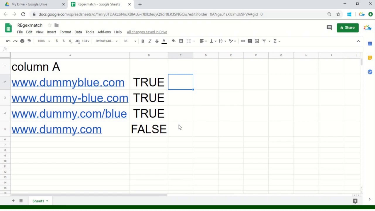 Regular Expression Match. RegexMatch() in Google Sheets