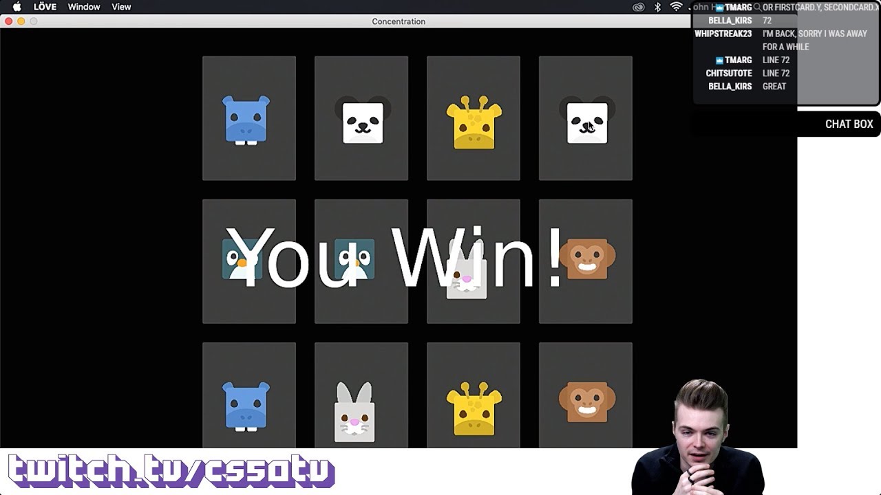 MEMORY CARD GAME FROM SCRATCH - CS50 on Twitch, EP. 5
