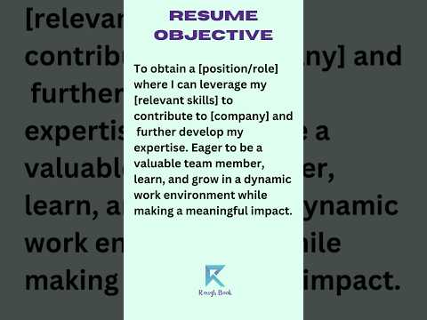 Resume Objective for Freshers | How to write resume objective #resumeobjective