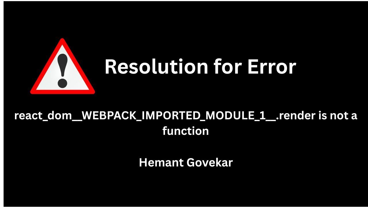 Error: ReactDom version 19 Issue - react_dom__WEBPACK_IMPORTED_MODULE_1__.render is not a function