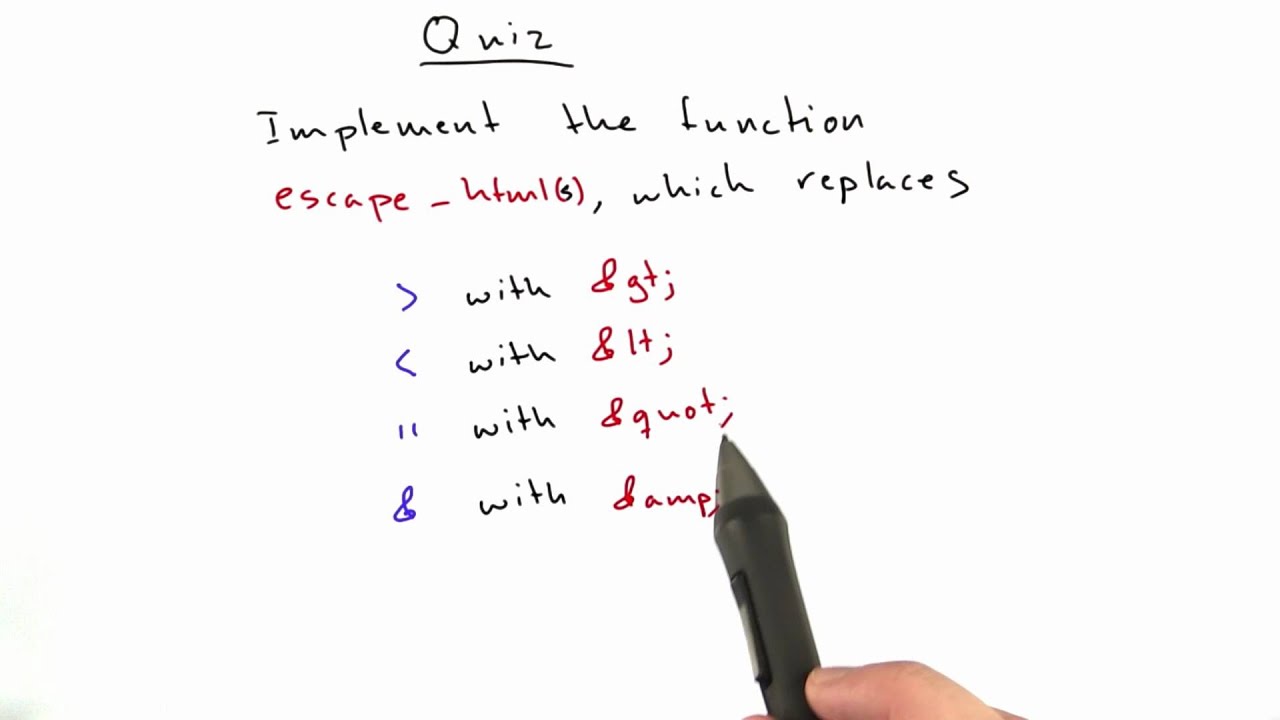 Implementing HTML Escaping - Web Development
