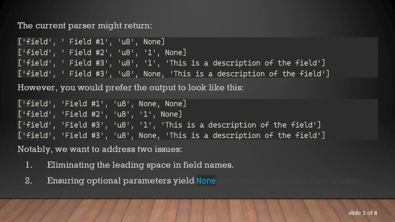 Solving the Optional Parameters Problem with pyparsing in Python
